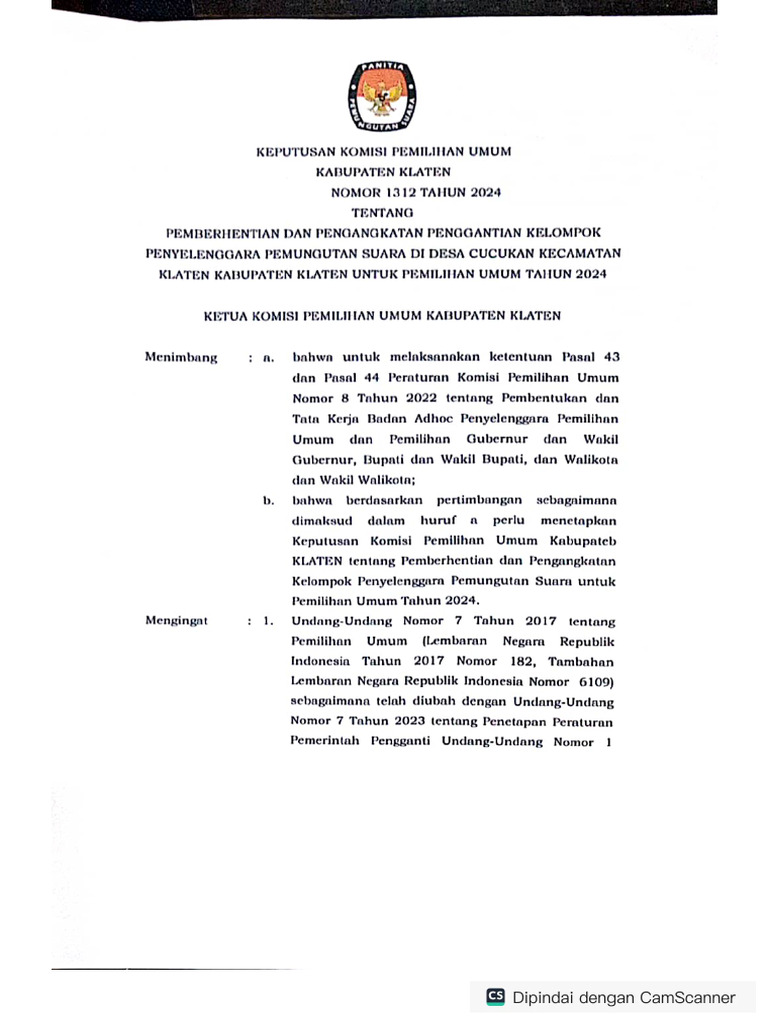 Contoh SK Paw KPPS | PDF