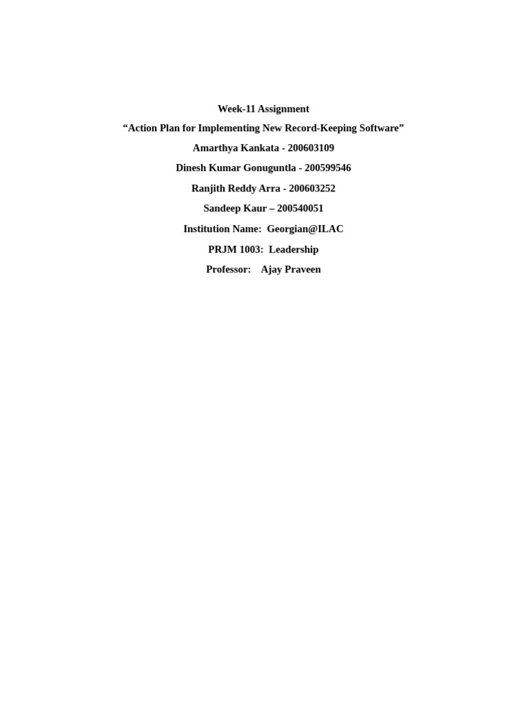 WEEK-11 Assignment@ Leadership | PDF | Risk | Change Management