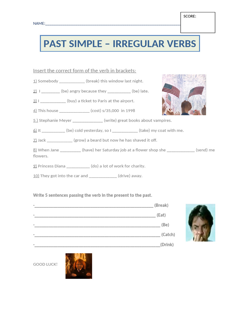 Irregular Verbs Practice | PDF