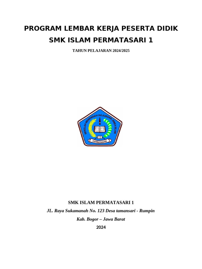Program Lembar Kerja Peserta Didik | PDF