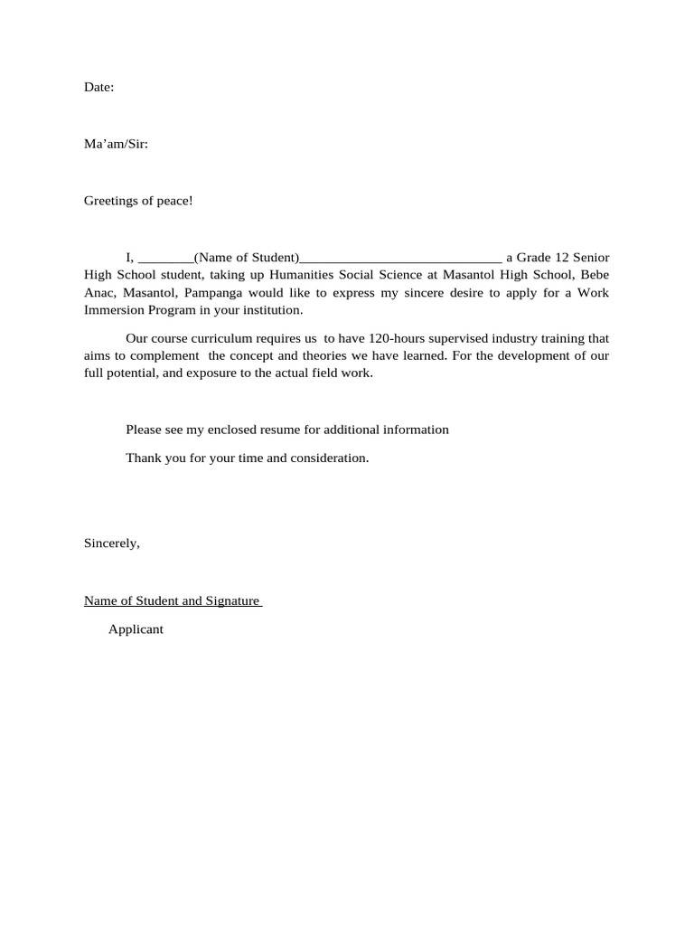 Updated Application Letter | PDF