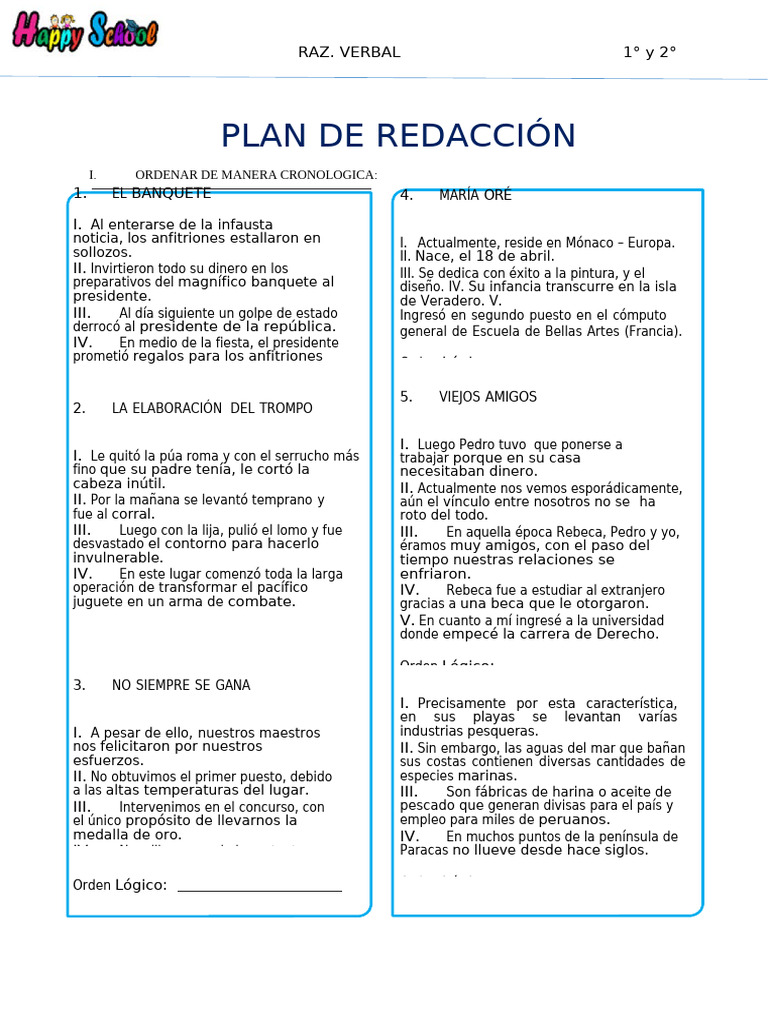 Plan de Redaccion | PDF | Pasta