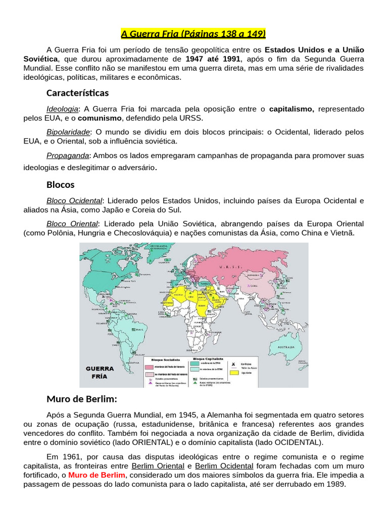 A Guerra Fria | PDF | Guerra Fria | União Soviética