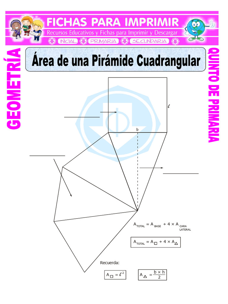 Área de Una Pirámide Cuadrangular para Quinto de Primaria | PDF