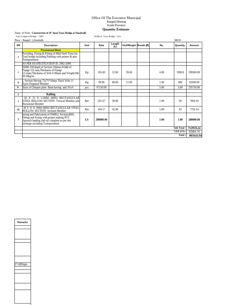 Trail Bridge Final Pdf Truss Structural Engineering