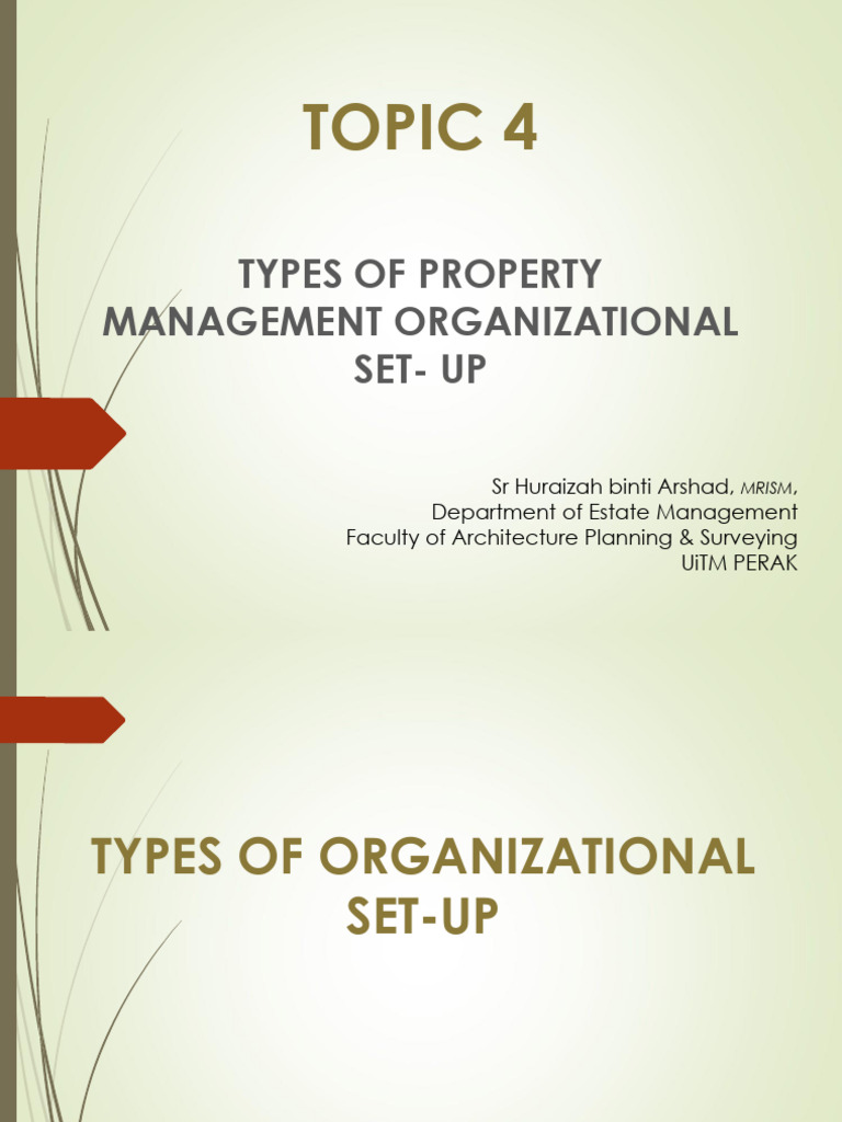 Property Management Structure Types | PDF | Organizational Structure ...