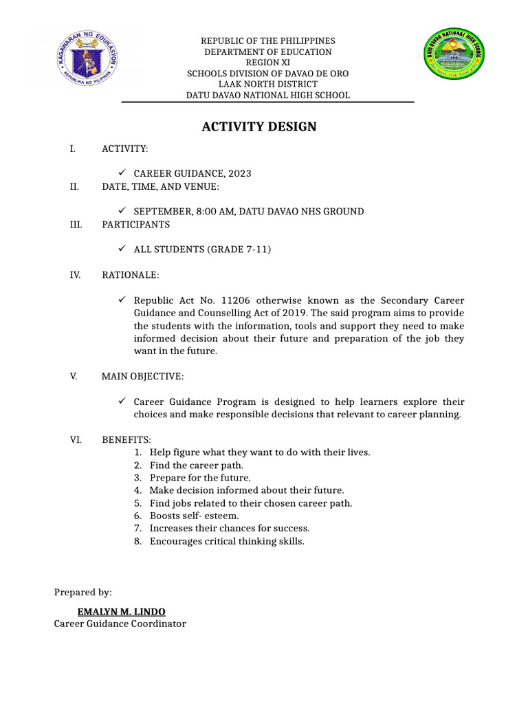 Activity Design | PDF
