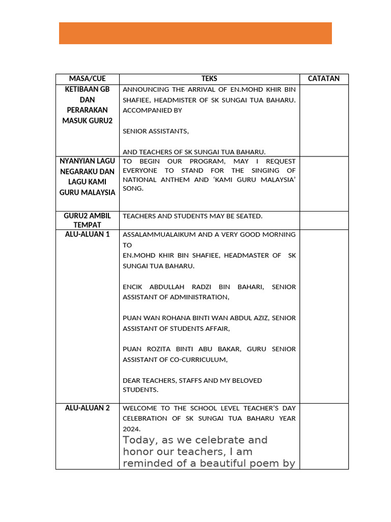 Teachers Day Emcee Script | PDF | Business | Art