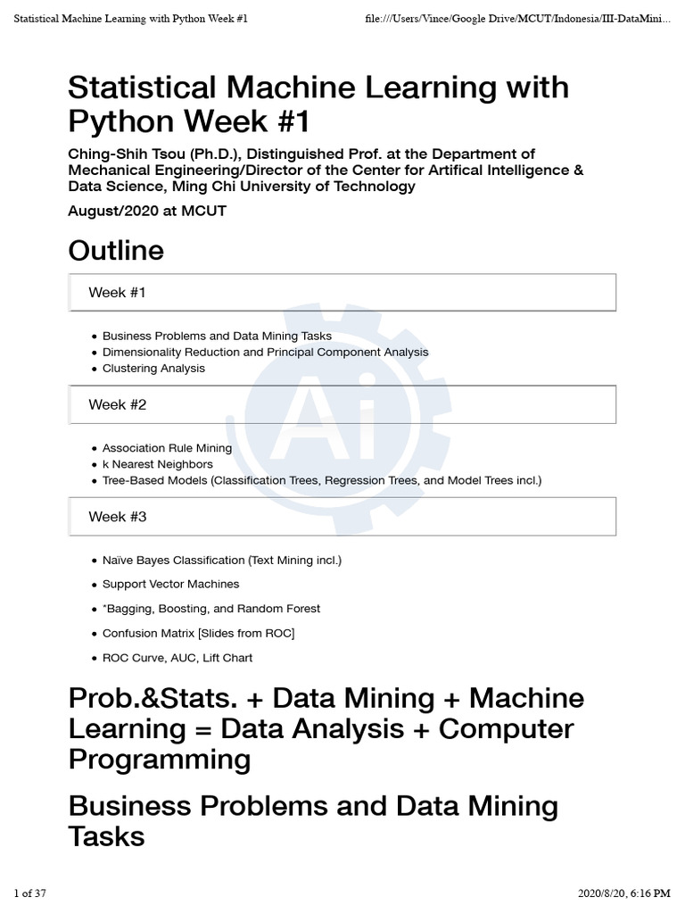 Python Machine Learning Basics | PDF | Statistical Classification | Machine Learning