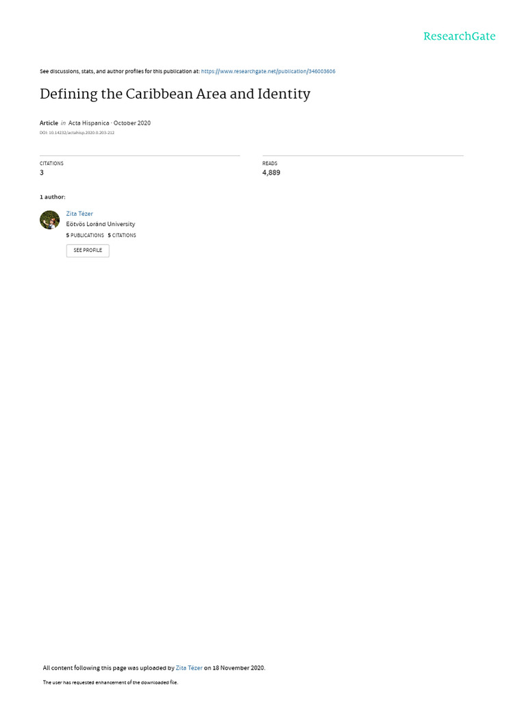 Defining The Caribbean and Its Identity by Teger (Article) | PDF ...