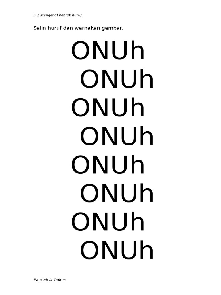Onuh Onuh Onuh Onuh Onuh Onuh Onuh Onuh: Salin Huruf Dan Warnakan ...