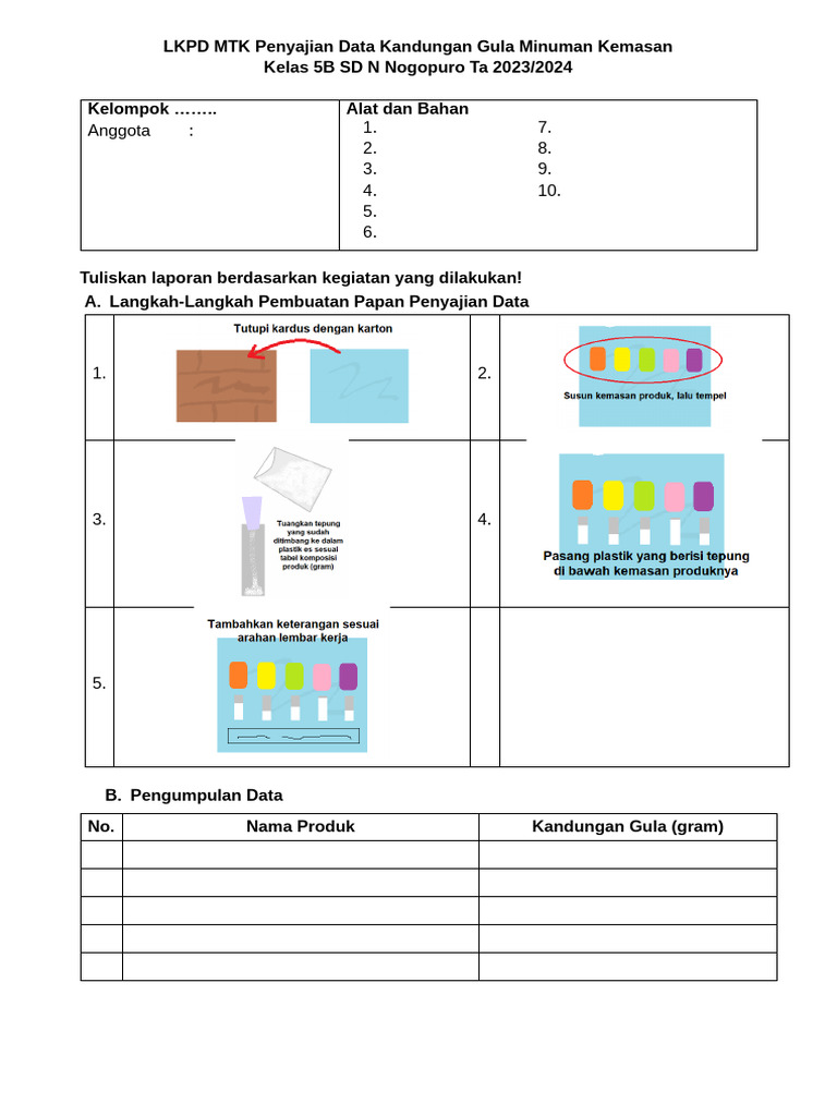 LKPD MTK Penyajian Data - Literasi | PDF