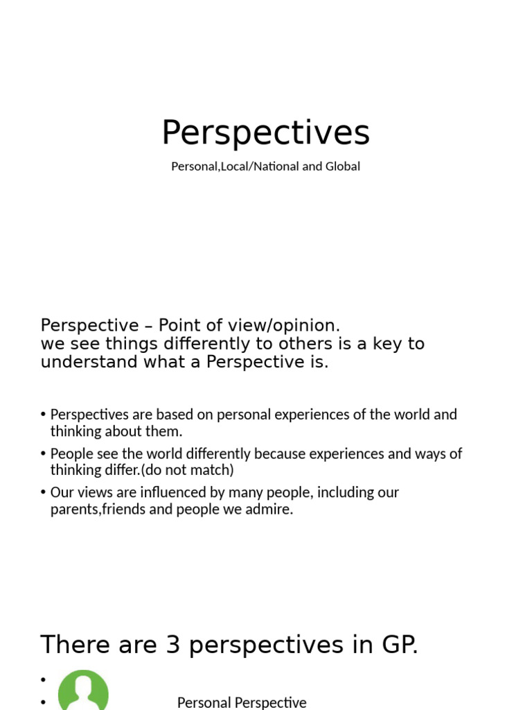 L 1 Perspectives | PDF