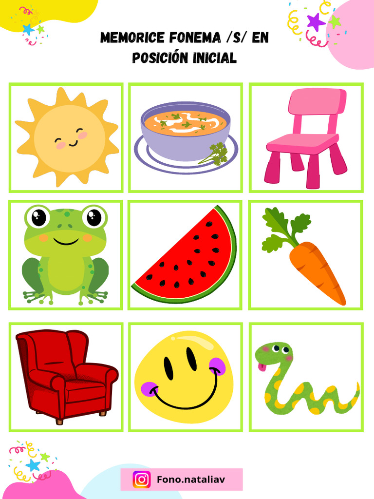 Memorice Fonema S | PDF | Arte