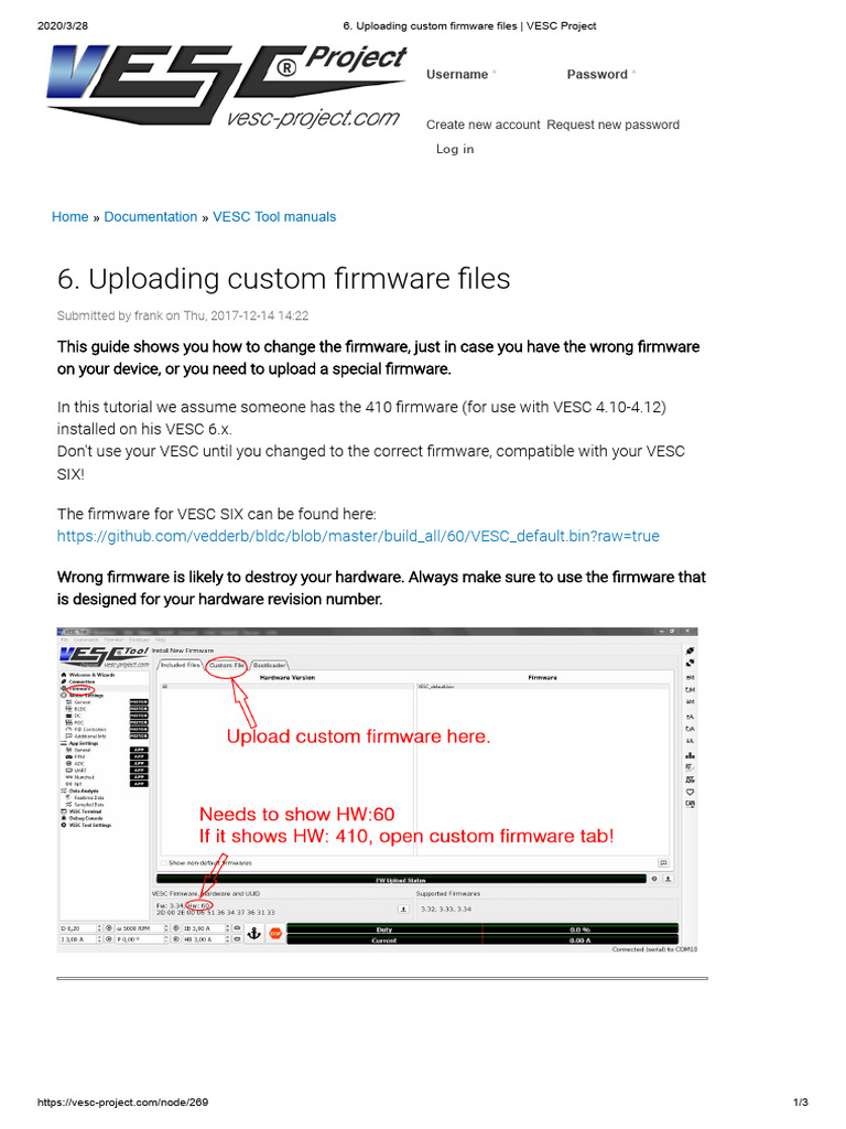 Uploading Custom Firmware Files - VESC Project | PDF | System Software | Computer Engineering