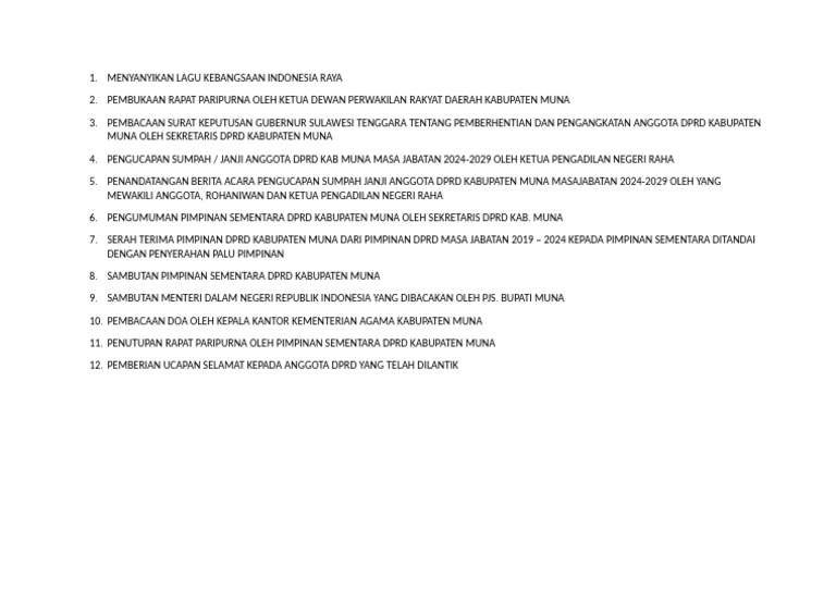 Susunan Acara Benar A | PDF