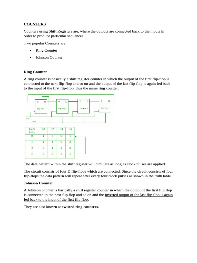 Shift Register Counters & Number Systems | PDF | Mathematical Notation ...