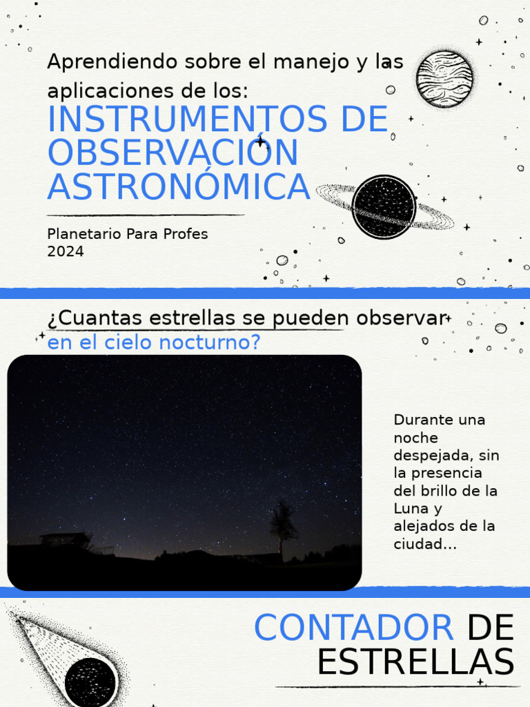 Sesión 20 PPP Manejo y Aplicaciones de Los Instrumentos de Observación Astronómica. | PDF ...