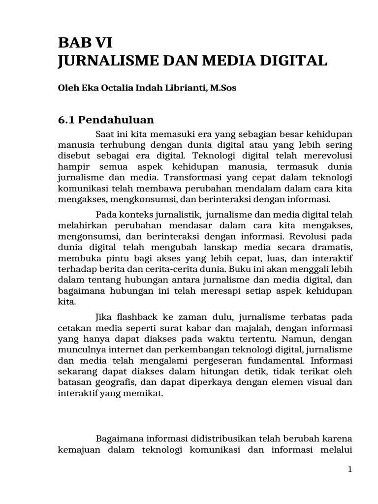 Jurnalisme Digital dan Transformasinya | PDF