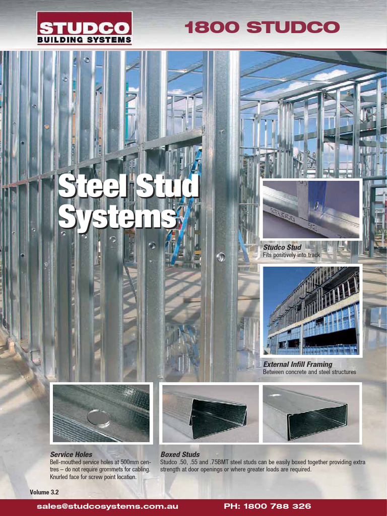 Studco Steel Stud Systems - Design Manual Vol 3.2 | PDF | Framing ...