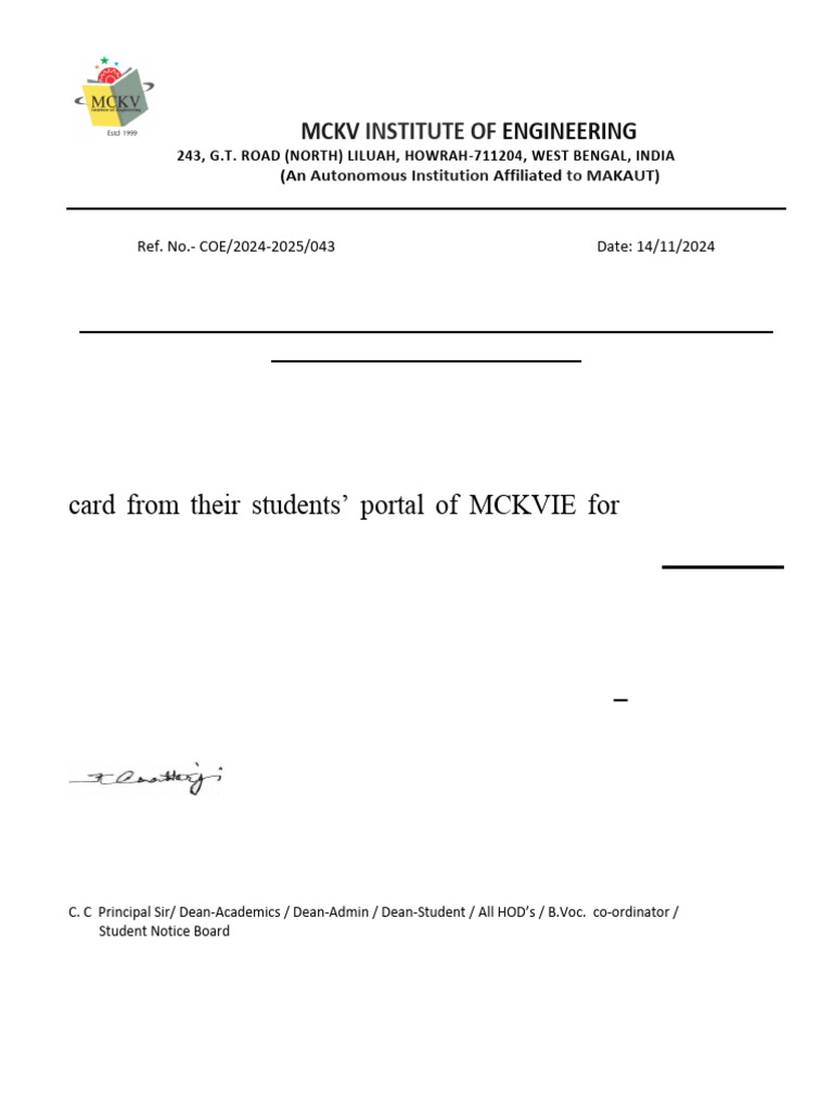 Notice - Admit Card - 5th7th Sem - 2024-25 | PDF