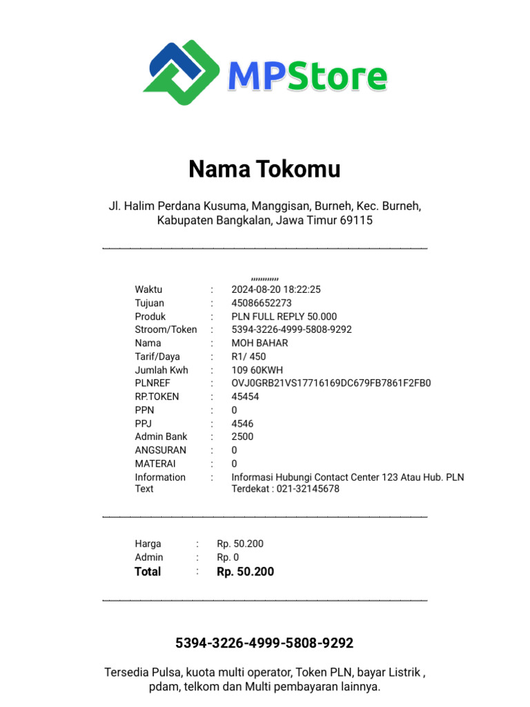 Struk Pembayaran - 53943226499958089292 | PDF