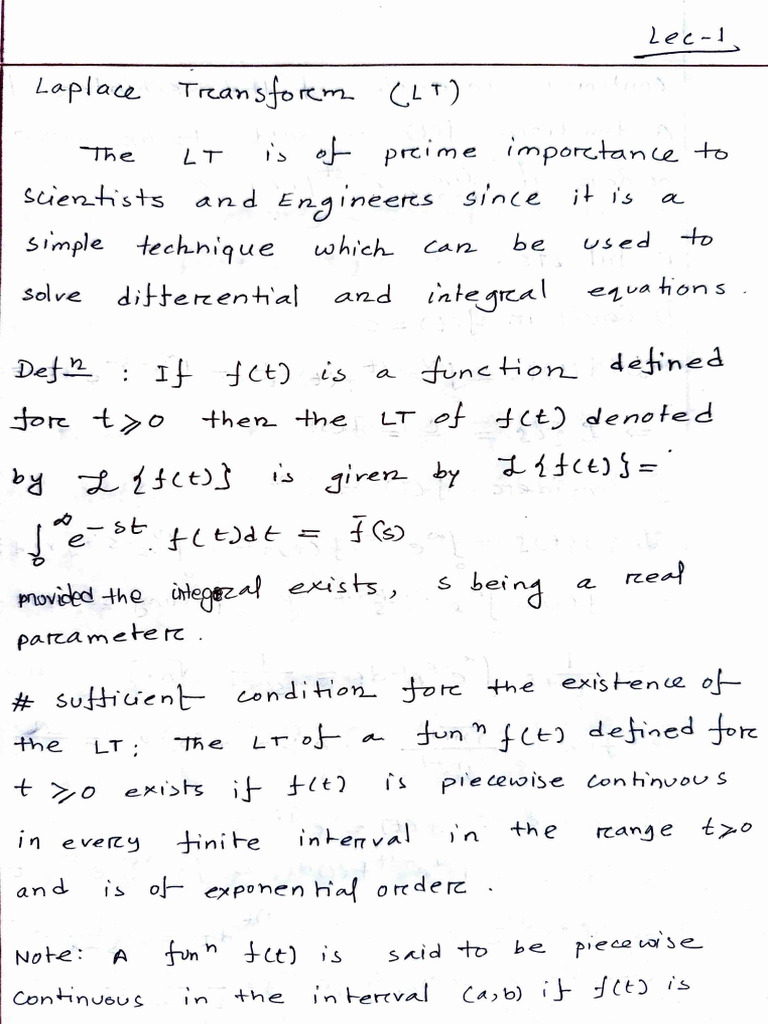 Laplace Transformation | PDF