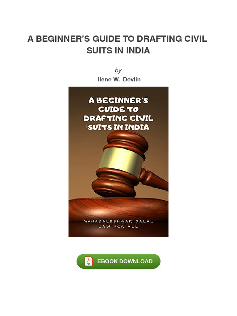 A Beginners Guide To Drafting Civil Suits in India PDF | PDF | Lawsuit ...