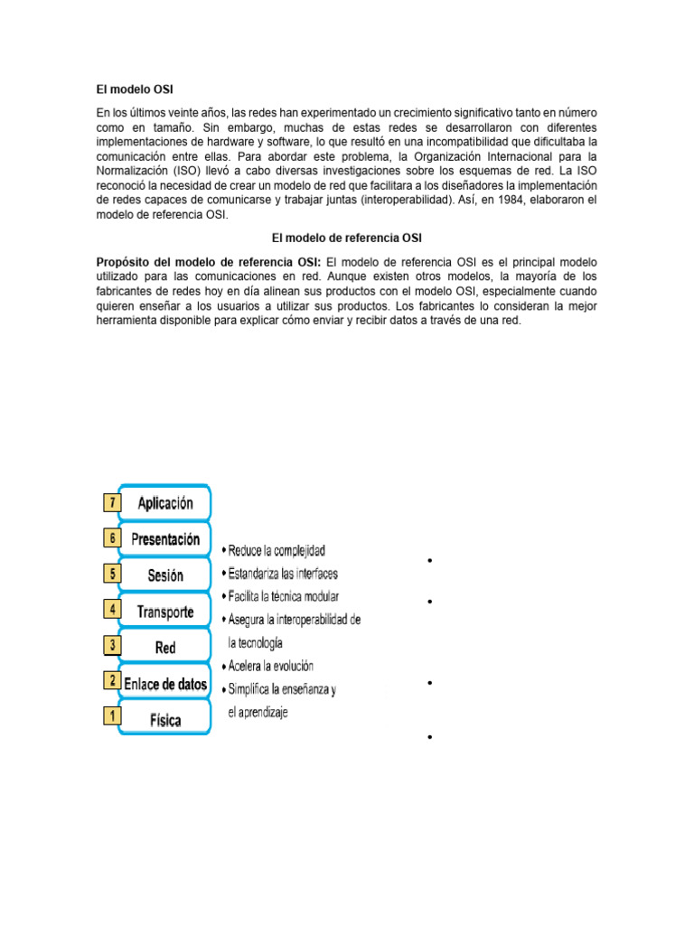 El Modelo OSI | PDF | Modelo osi | Red de computadoras