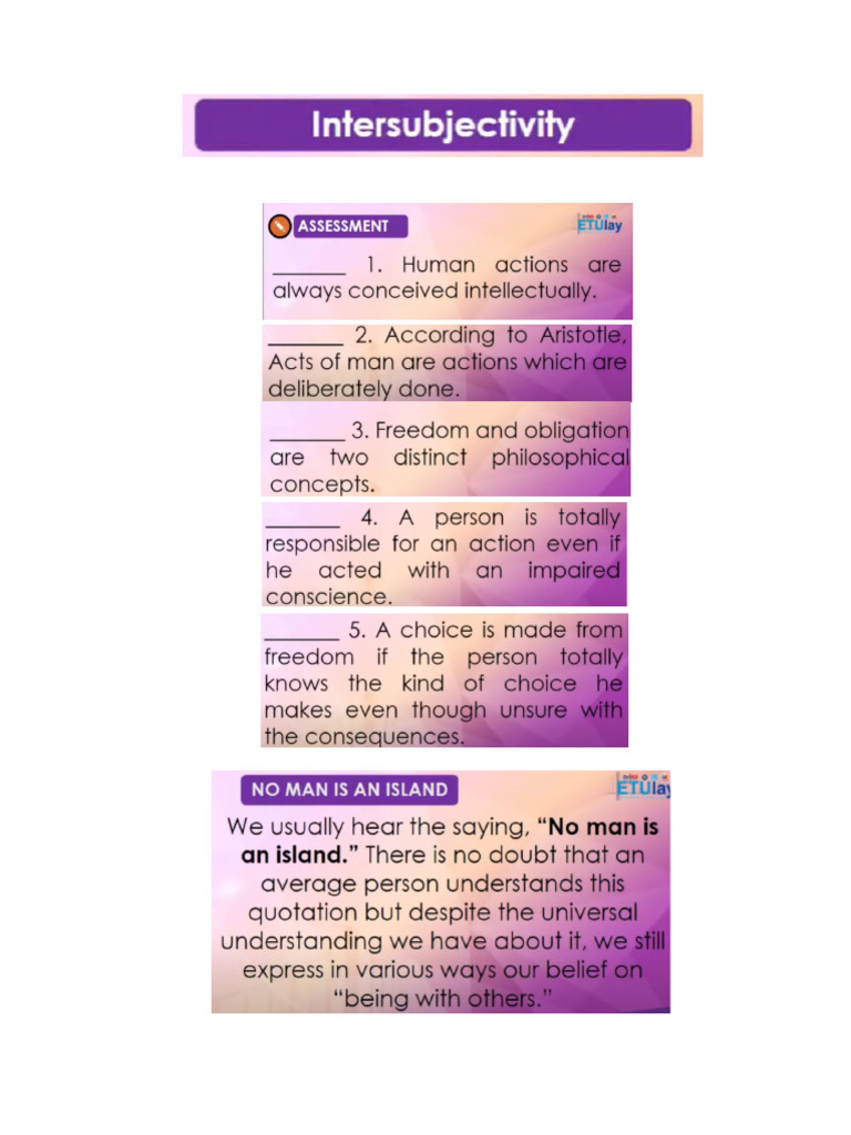 Module - Intersubjectivity | PDF