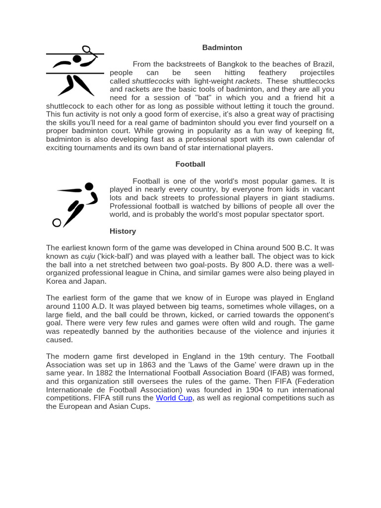 Badminton | PDF | Swimming (Sport) | Leisure Activities