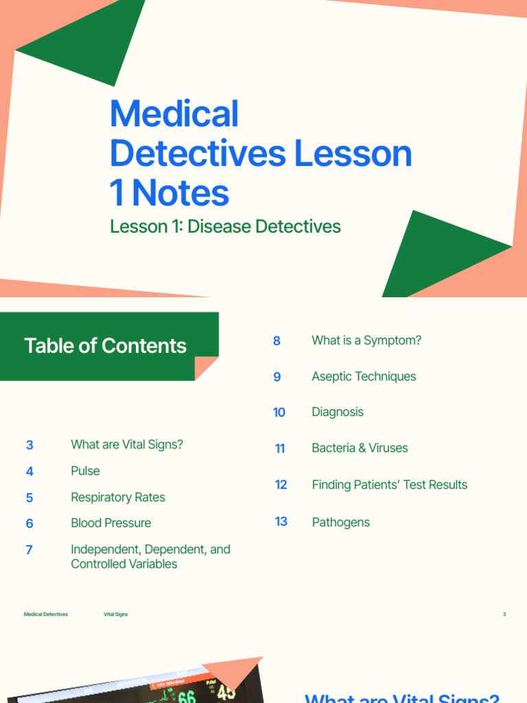 Medical Detectives: Vital Signs & Diagnosis | PDF | Medical Diagnosis ...