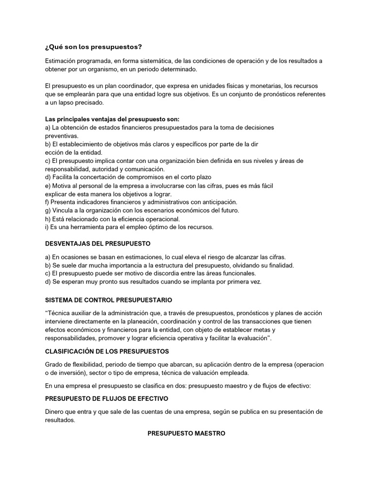 Guia de Presupuestos | PDF | Presupuesto | Business