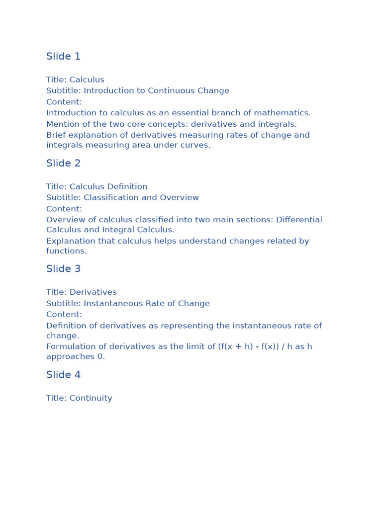 Slide 1 | PDF | Derivative | Calculus