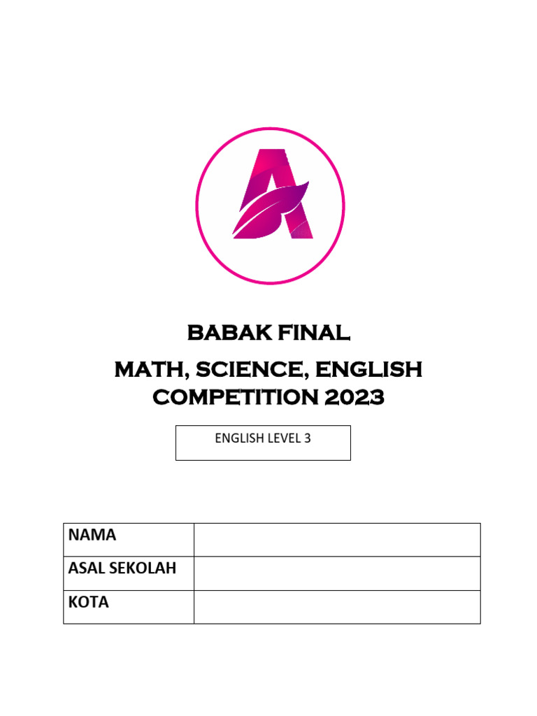 Soal Final Aliana Eng LV 3 | PDF