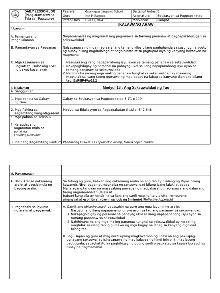 Esp 8-Q4-Contm1 | PDF