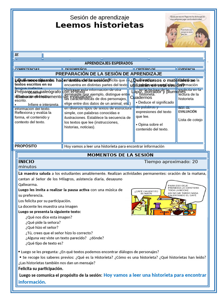 Sesion Leemos Historietas | PDF | Cómics | Uso eficiente de energía