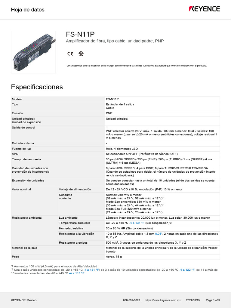 FS-N11P Datasheet | PDF | Ingenieria Eléctrica | Electricidad