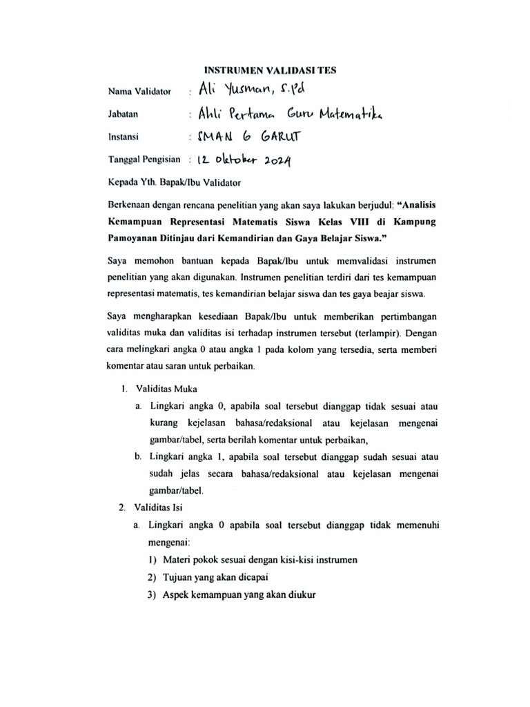 Validitas Soal | PDF