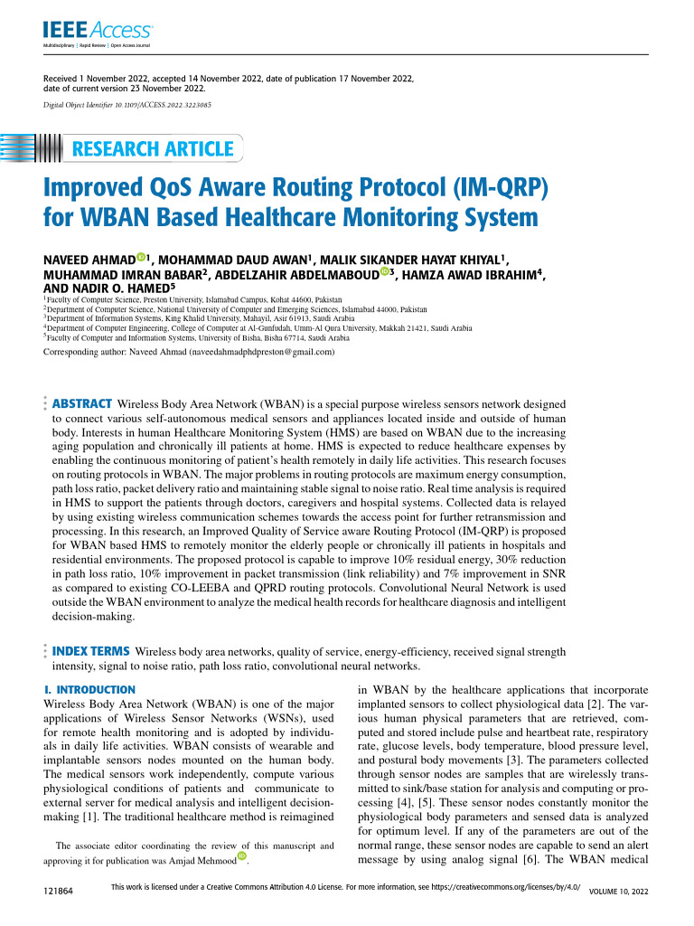 Journal Paper 9-Improved - QoS - Aware - Routing - Protocol - IM-QRP - For - WBAN - Based ...