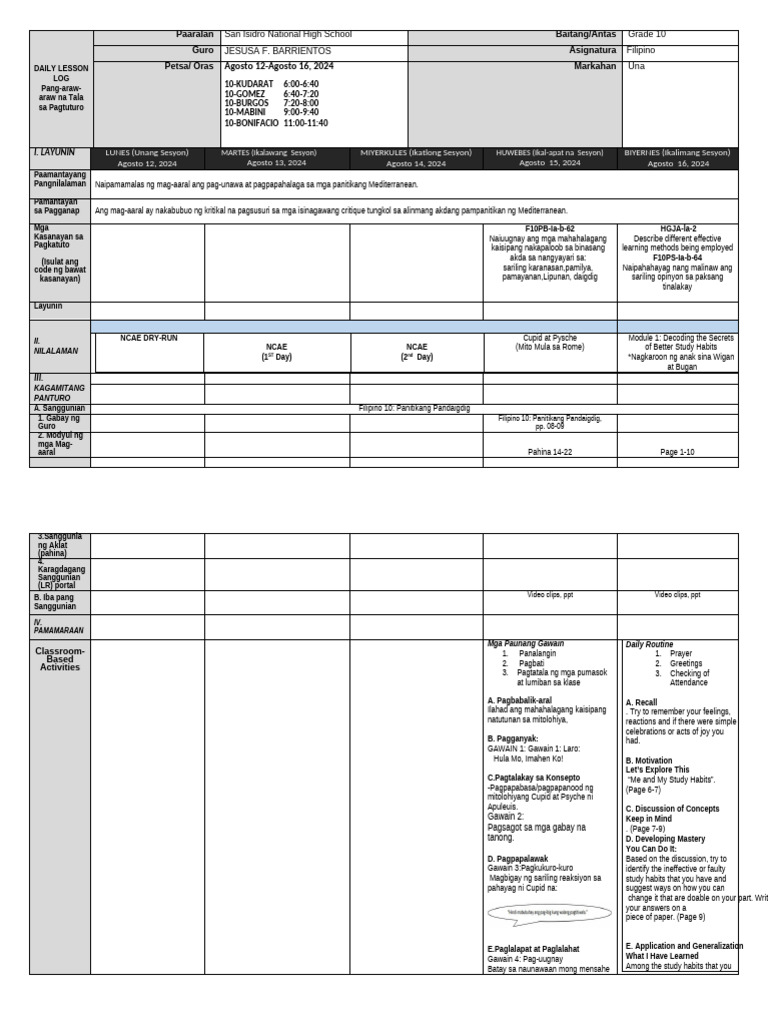 WLP W2 Q1 August 12 16 | PDF