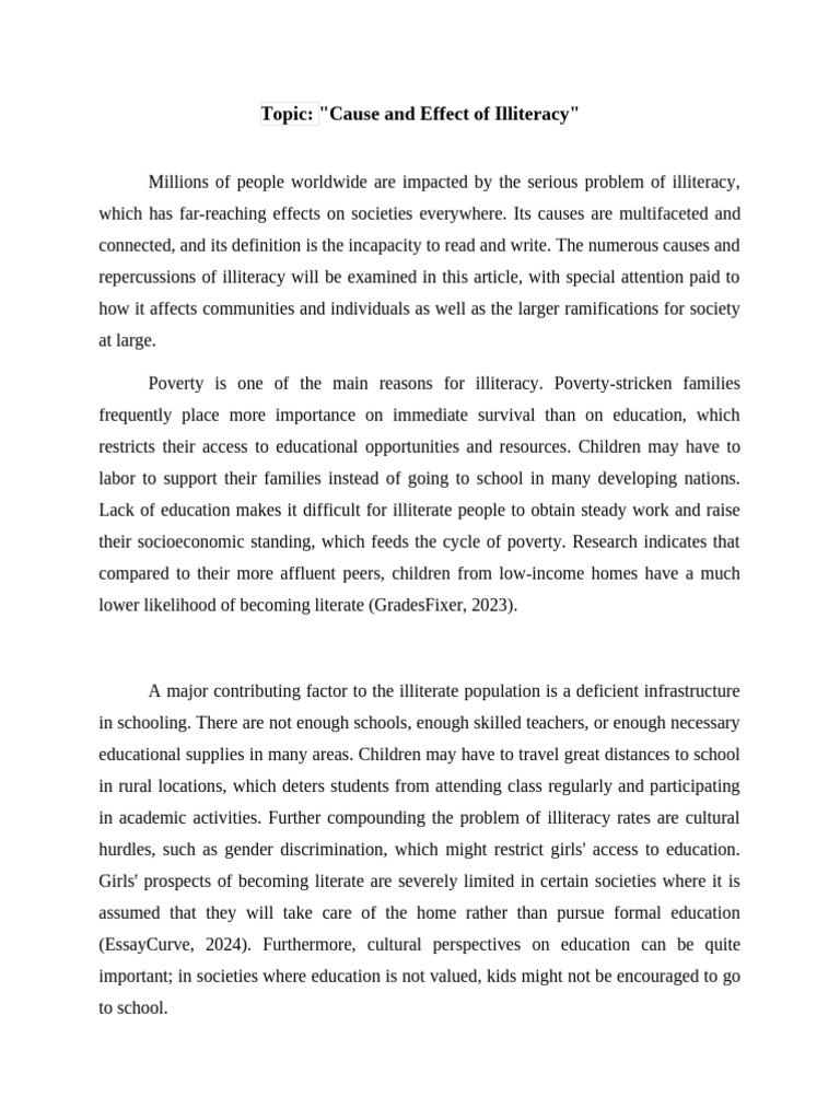 English Assignment 13 Sep 2024 | PDF | Literacy | Poverty