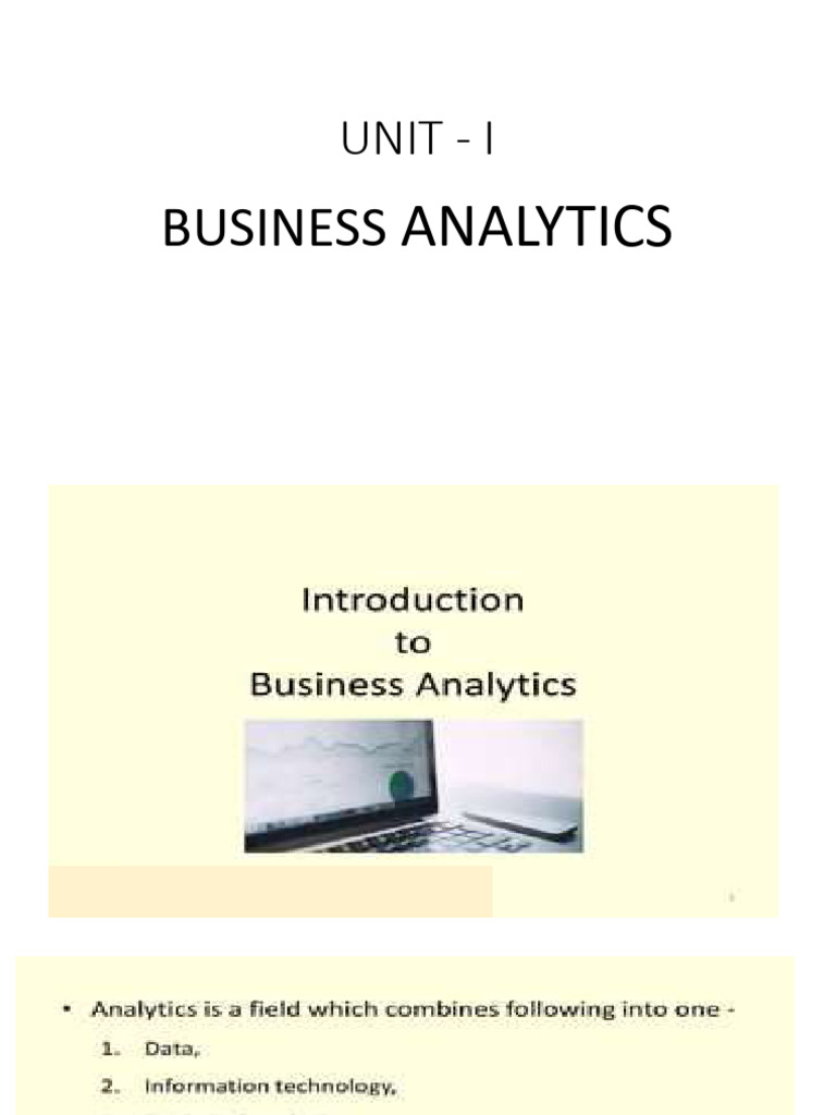 202 - Introduction To Business Analytics | PDF
