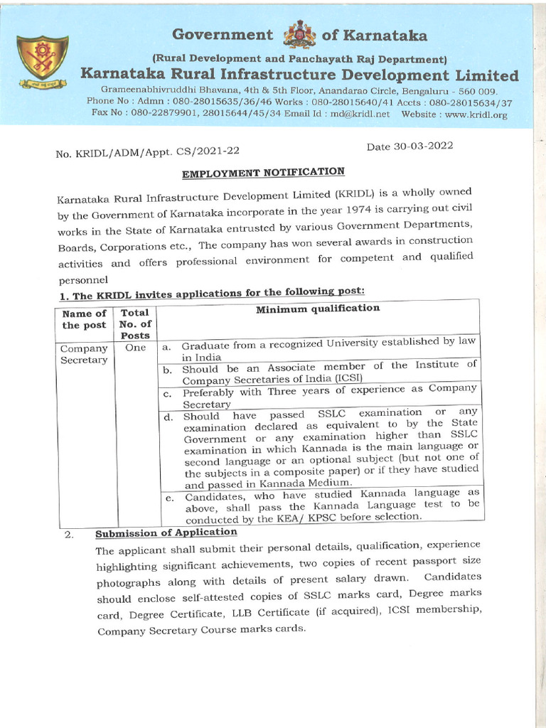 Employment Notification 2025 | PDF