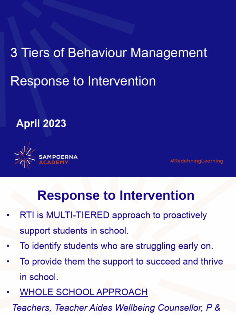 3 Tiers RTI Behaviour Intervention | PDF | Behavior Modification ...