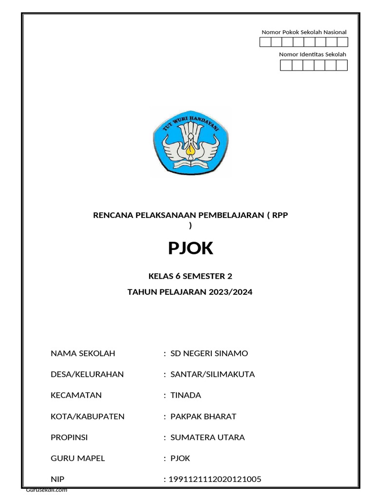 RPP Pjok Kelas 6 Semester 2 Kurikulum Merdeka | PDF