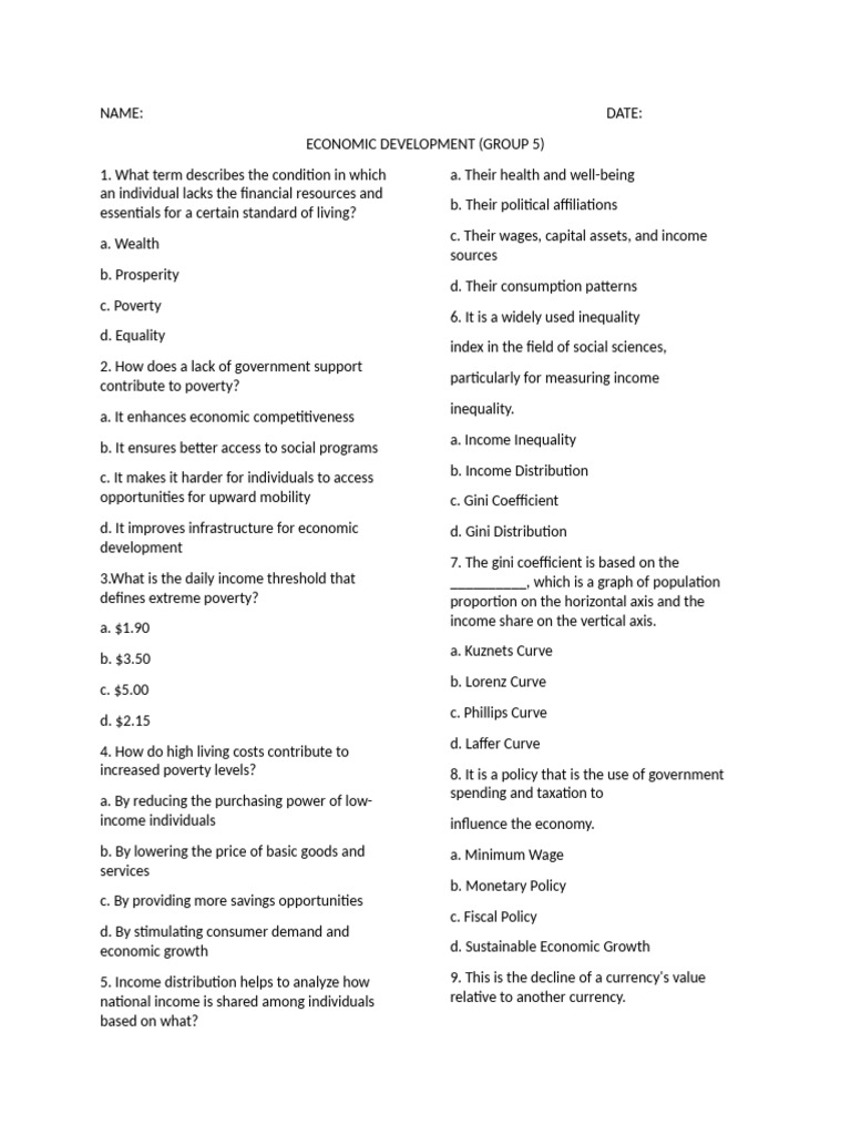 Economic Development Group5 | PDF | Cost Of Living | Income