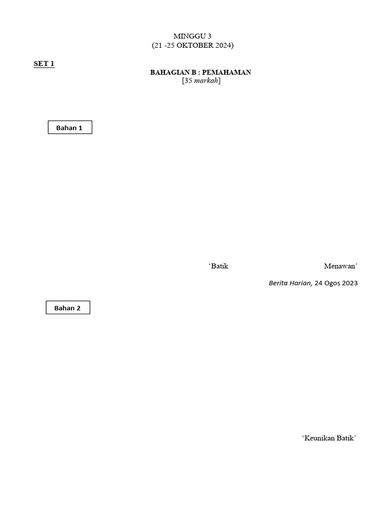 Soalan Minggu 3 Pemahaman | PDF