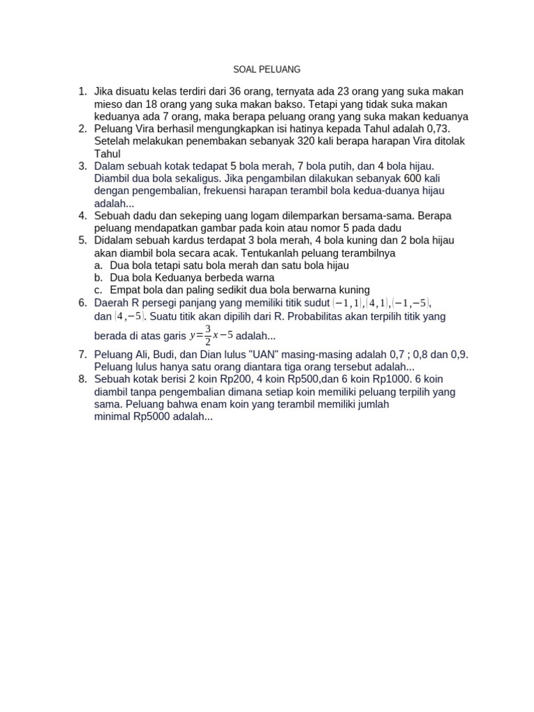 Soal Peluang | PDF