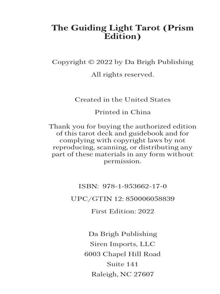 Guiding Light Tarot Booklet | PDF | Tarot | Psychology